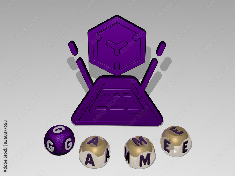 3D illustration of GAME graphics and text around the icon made by ...