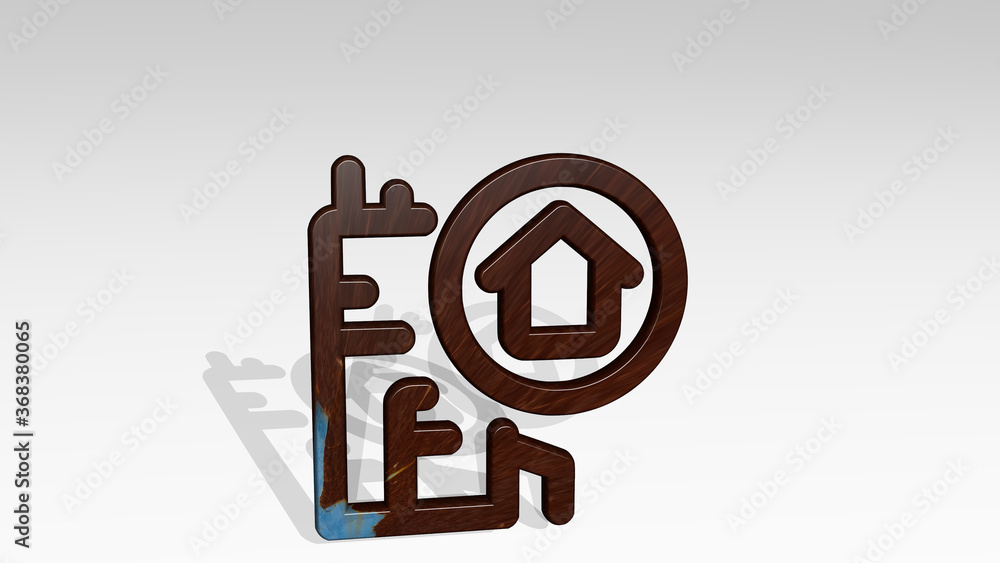 real estate search house casting shadow from a perspective. A thick ...
