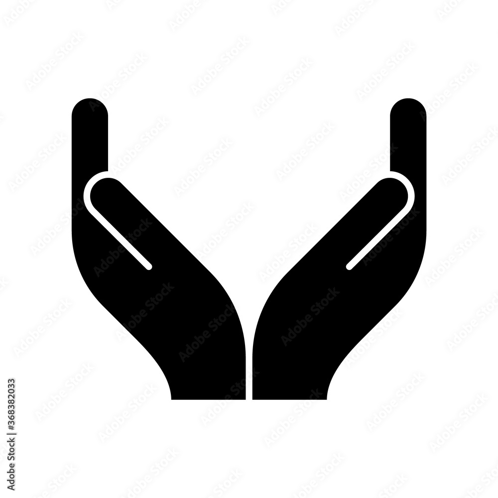 Silhouette Dua prayer. Outline icon of Hand gesture in Islam while ...
