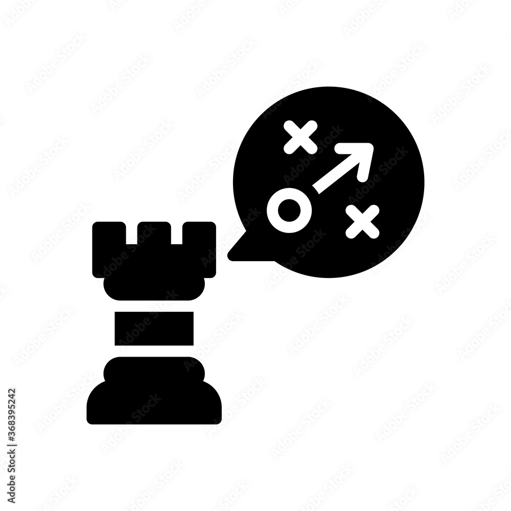 glyph style icon of strategy action. vector illustration for graphic ...