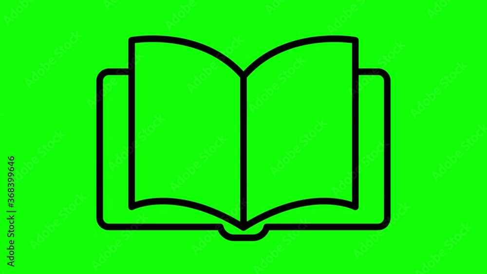 Vidéo Stock Animated outlined open book icon. Animation, pictogram ...