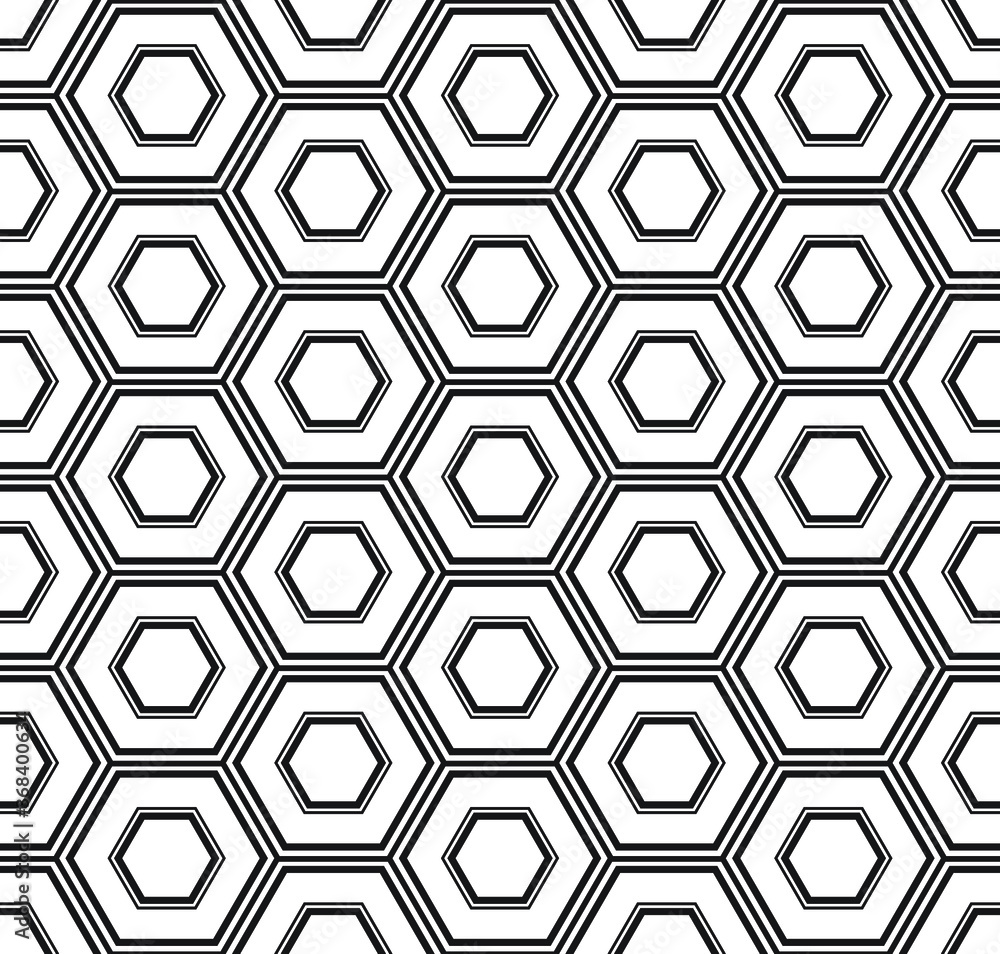 Simple but classic honeycomb hexagonal outline repeating pattern in ...