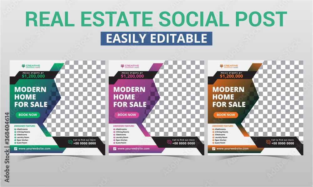 Real estate social media post design digital marketing premium vector ...