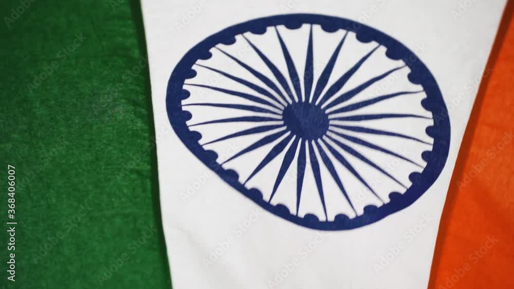 Waving tricolor Indian flag or Tiranga in sky during Independence or ...
