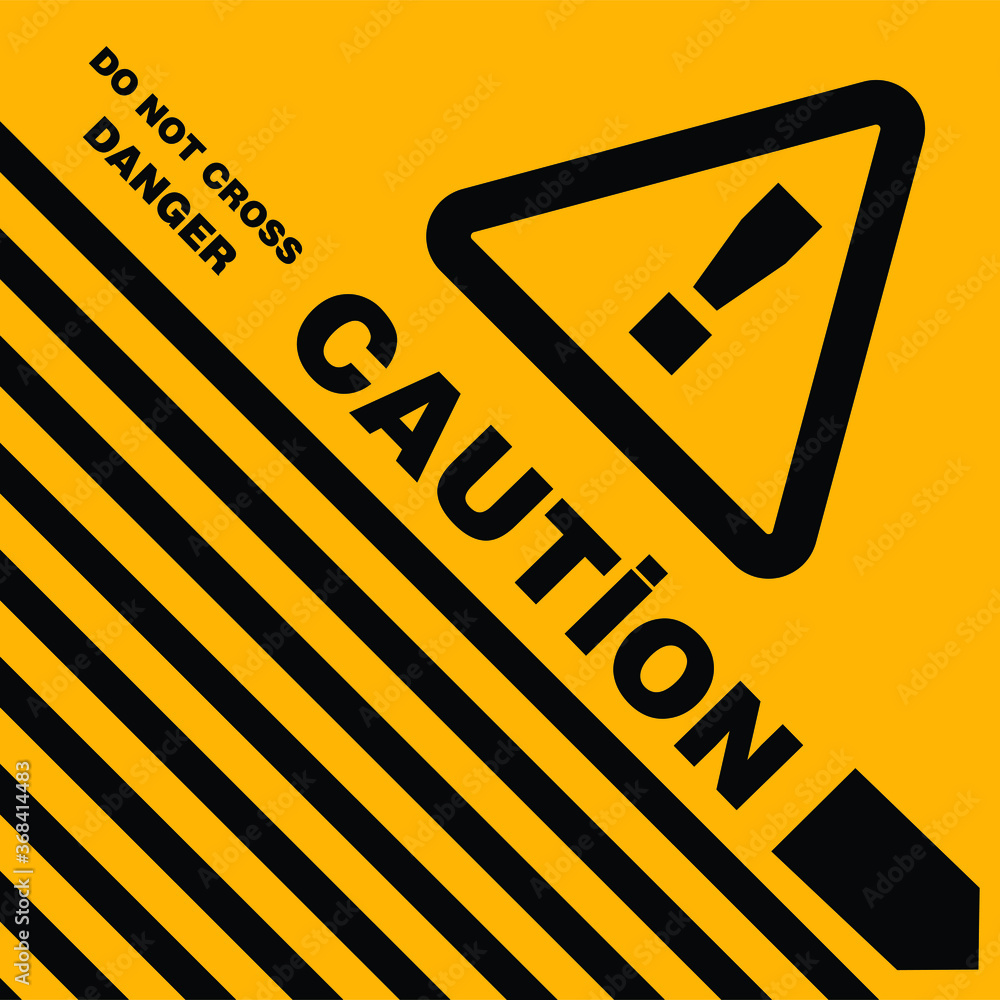 Caution lines isolated. Warning tapes. Danger signs. Vector ...