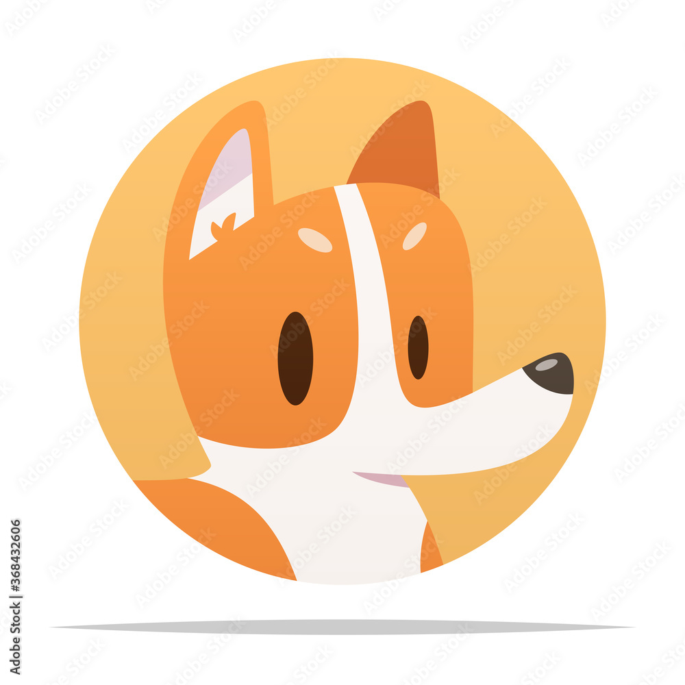 Cartoon dog round icon vector isolated illustration Stock Vector ...