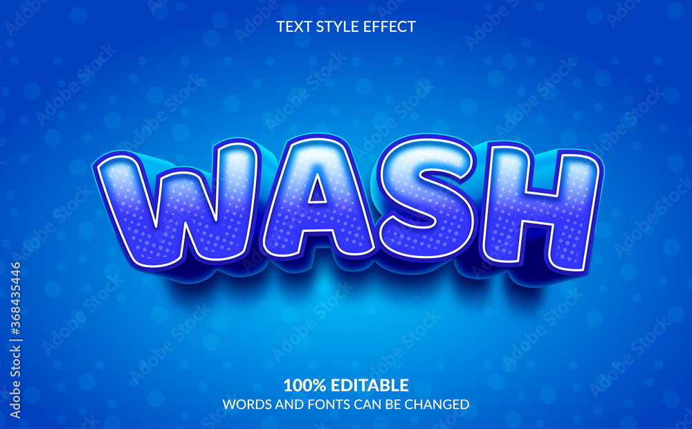 Editable Text Effect, Wash Text Style Stock Vector | Adobe Stock