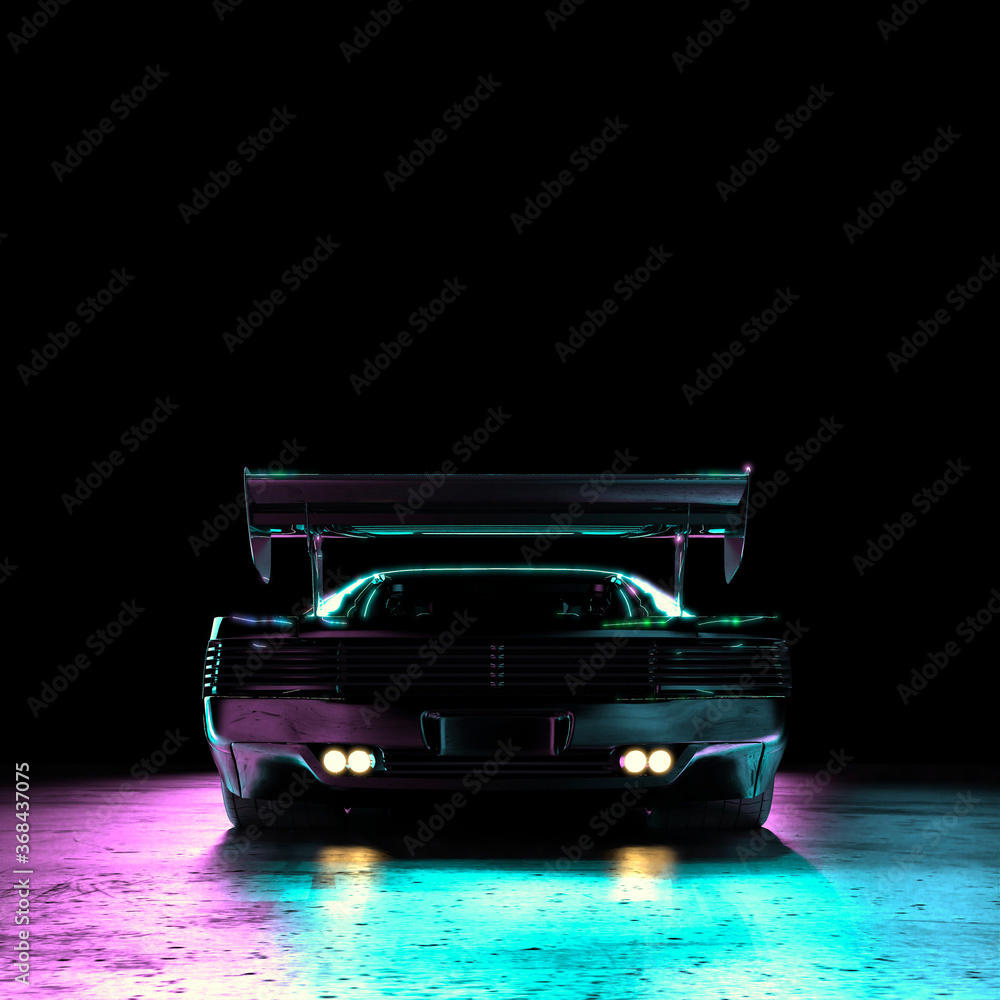 Neon Black Car