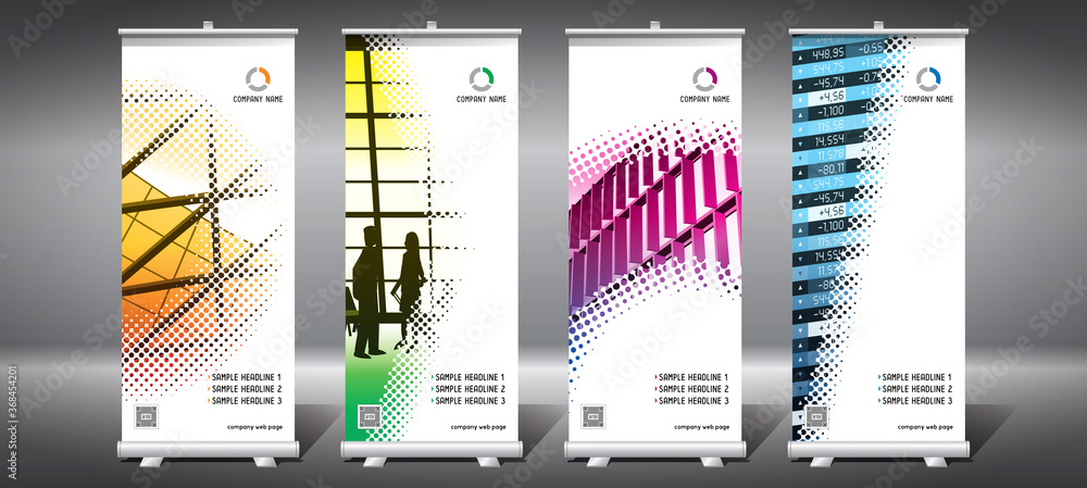 Roll-up templates (85x200 cm) - modern office buildings Stock Vector ...