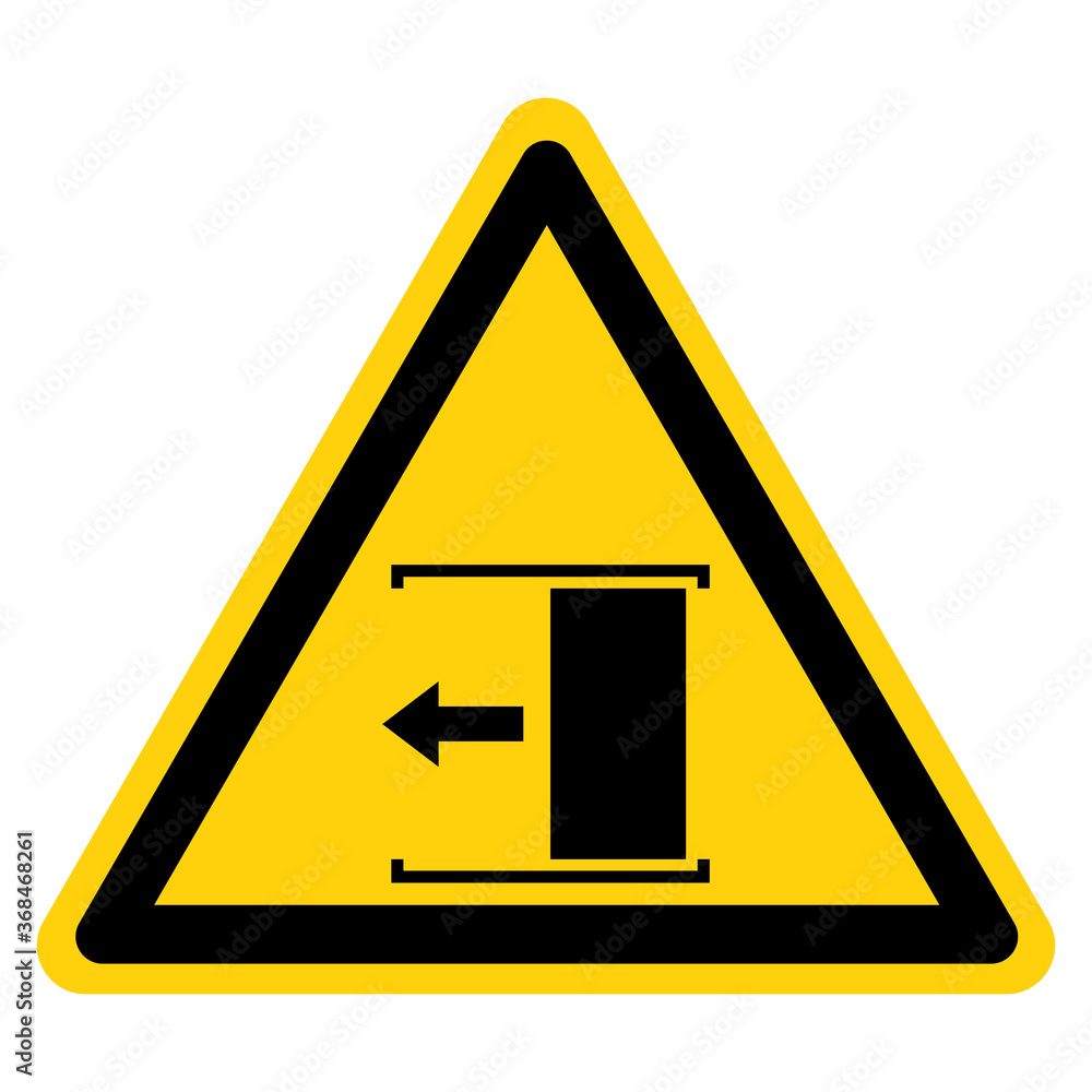 Warning Door Slides Left To Open Symbol Sign, Vector Illustration ...