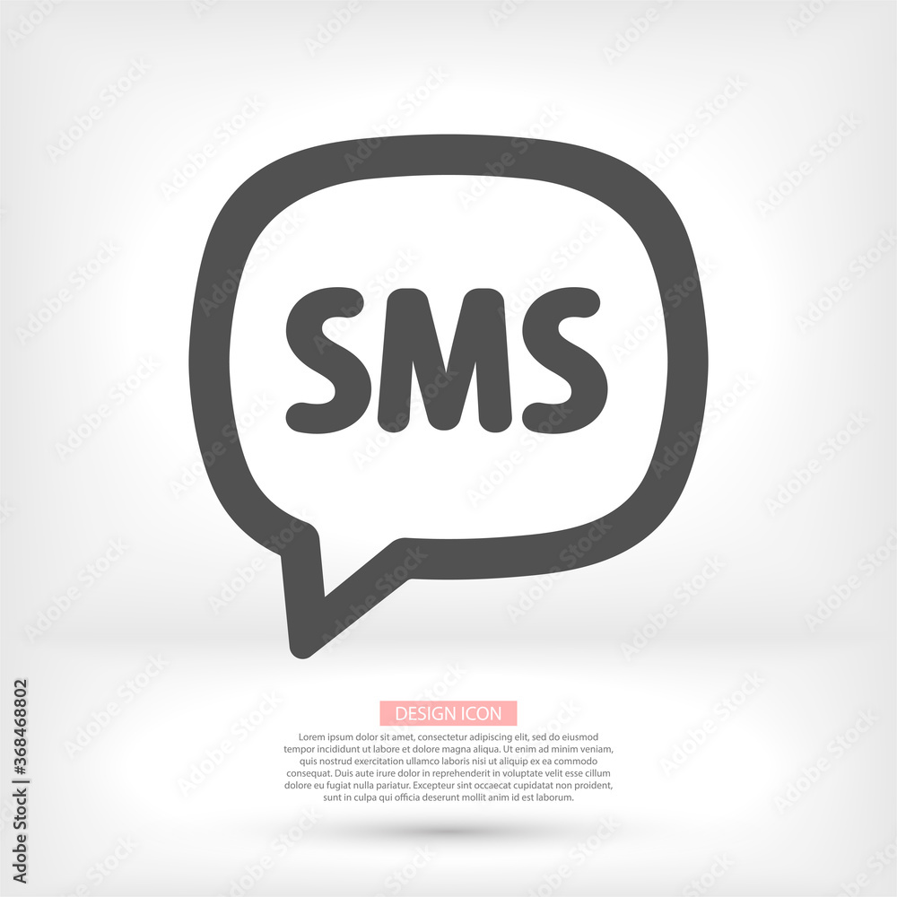 SMS mail vector icon. mail to receive SMS icon. mail to send SMS icon ...