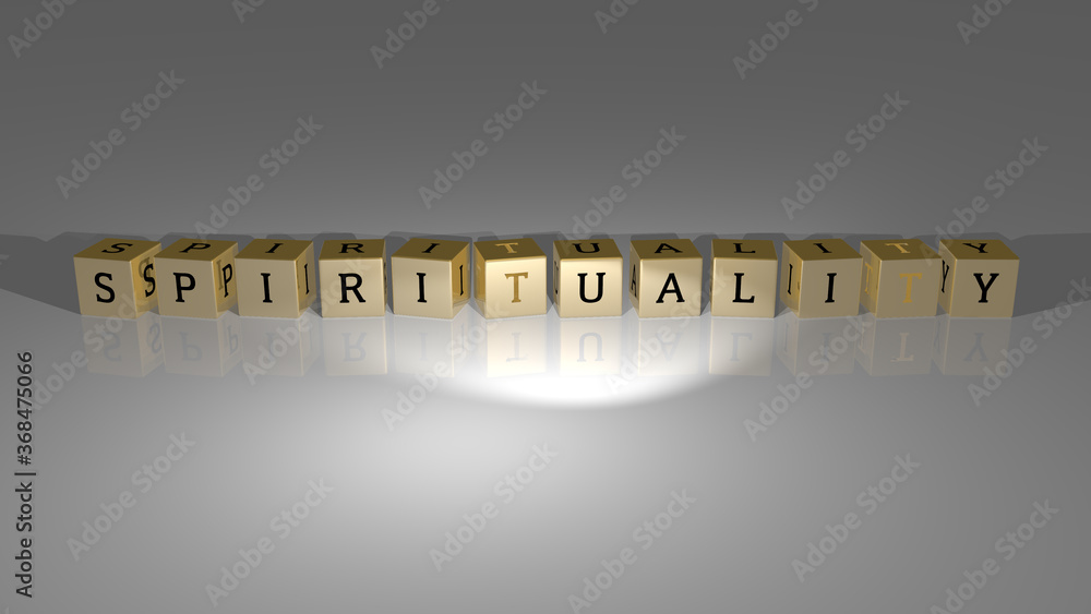 3D graphical image of SPIRITUALITY vertically along with text built by ...
