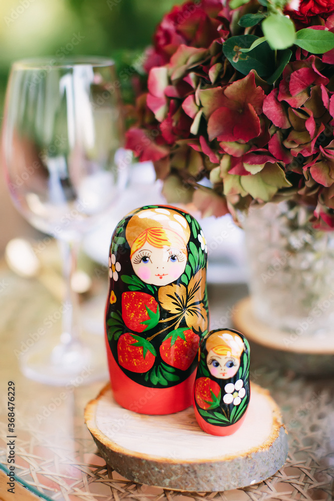 Russian traditional wooden toy - matryoshka, matryoshka in the form of ...