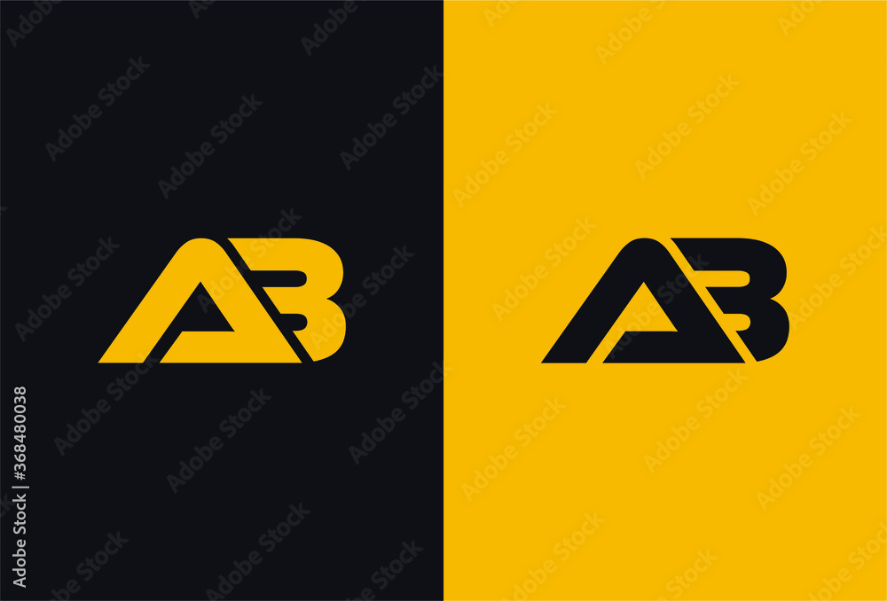 Letter A and B vector monogram logo design template.Elegant Icon ...