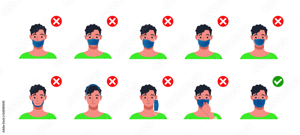 How to wear a face mask correctly and properly. How to wear mask safely ...