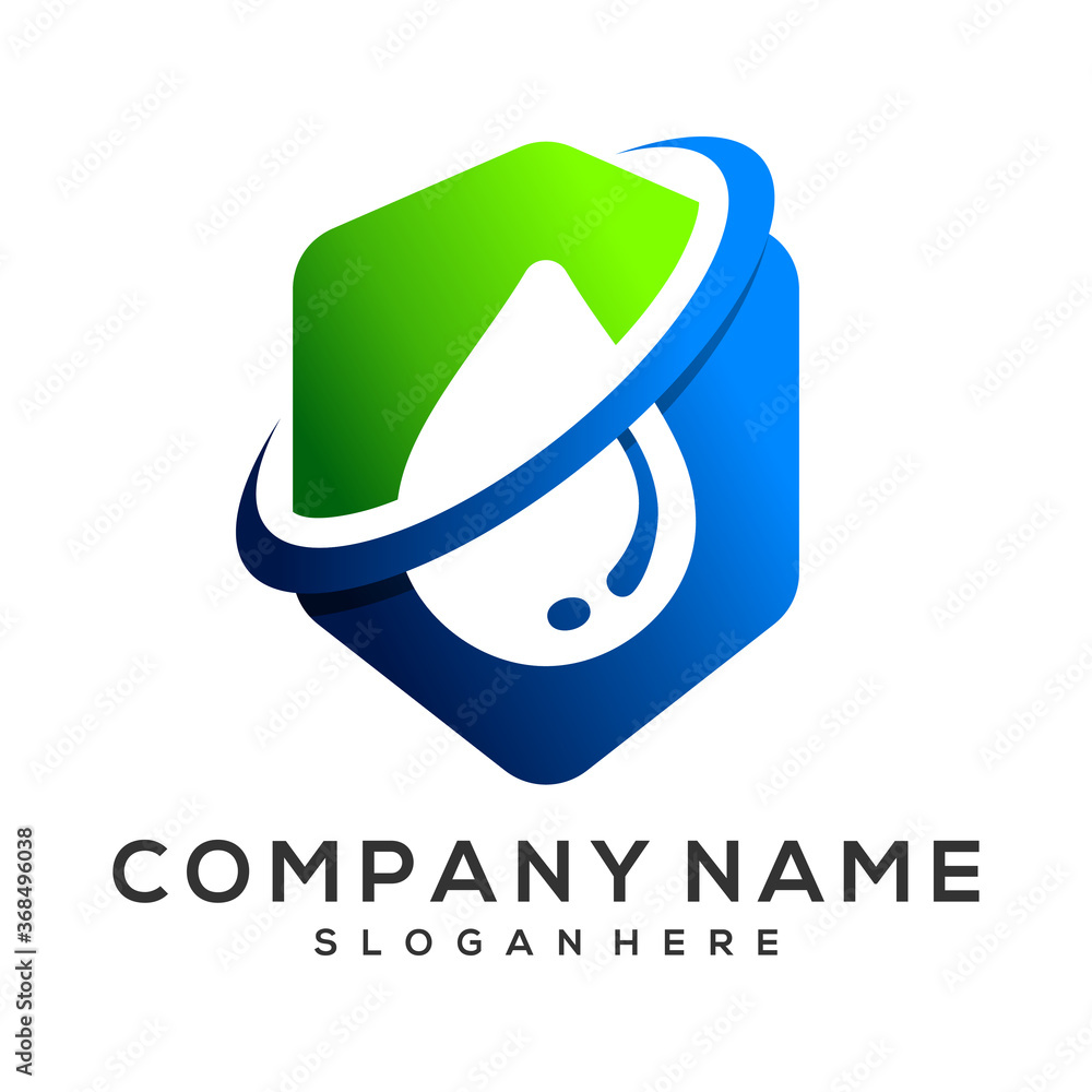 shield logo with water droplet symbol Stock Vector | Adobe Stock