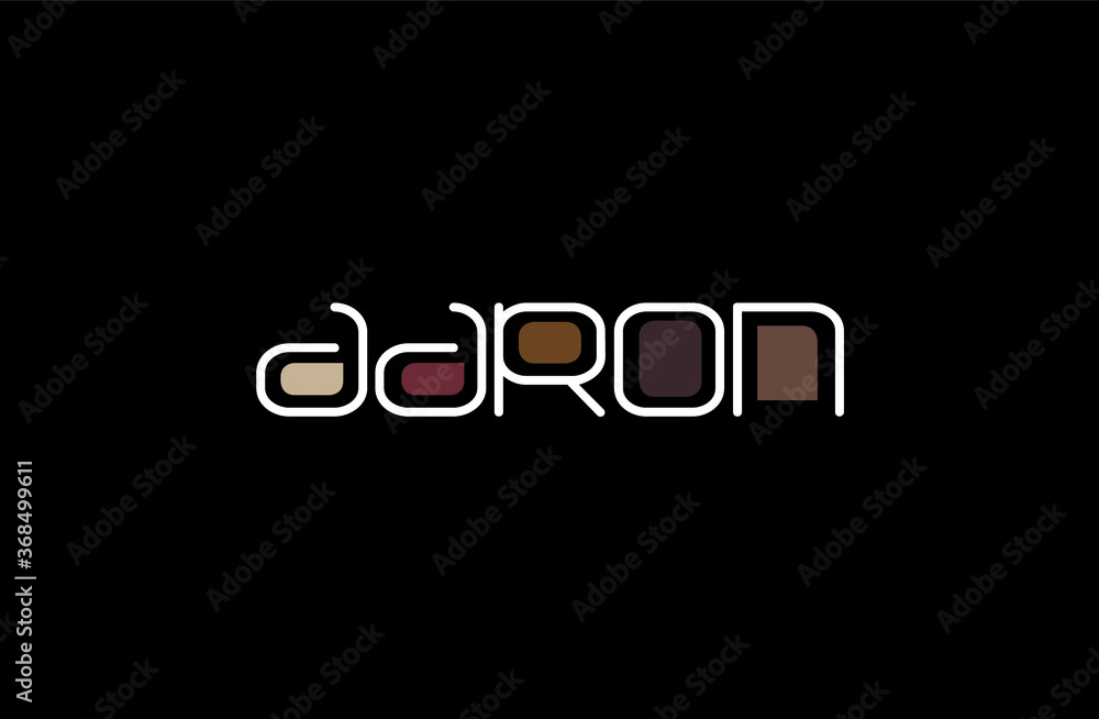 Aaron Name Art in a Unique Contemporary Design in Java Brown Colors ...