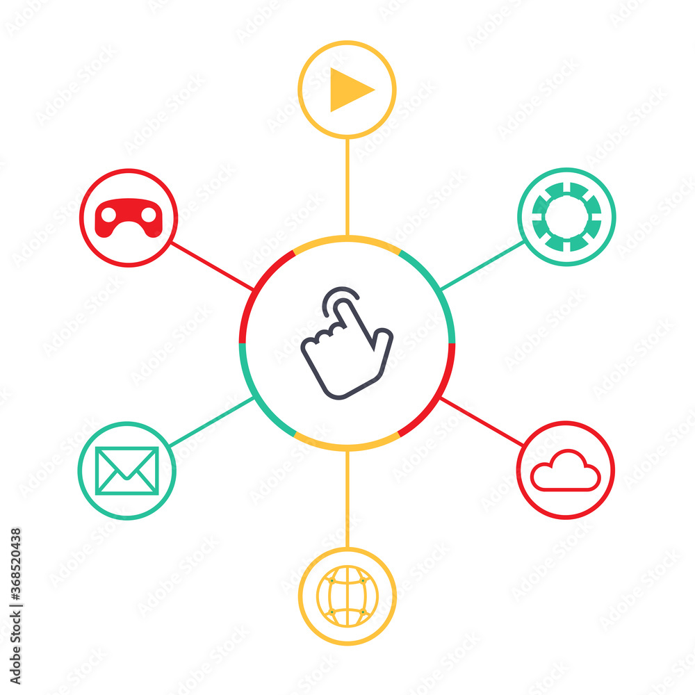 Selección de aplicaciones o iconos. Iconos de tecnología vector aislada ...