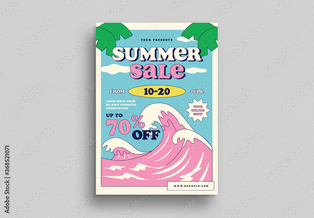 Summer Sale Flyer Layout Stock Template | Adobe Stock