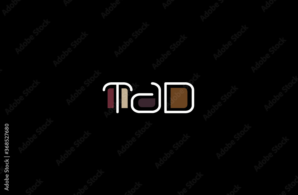 Tad Name Art in a Unique Contemporary Design in Java Brown Colors Stock ...