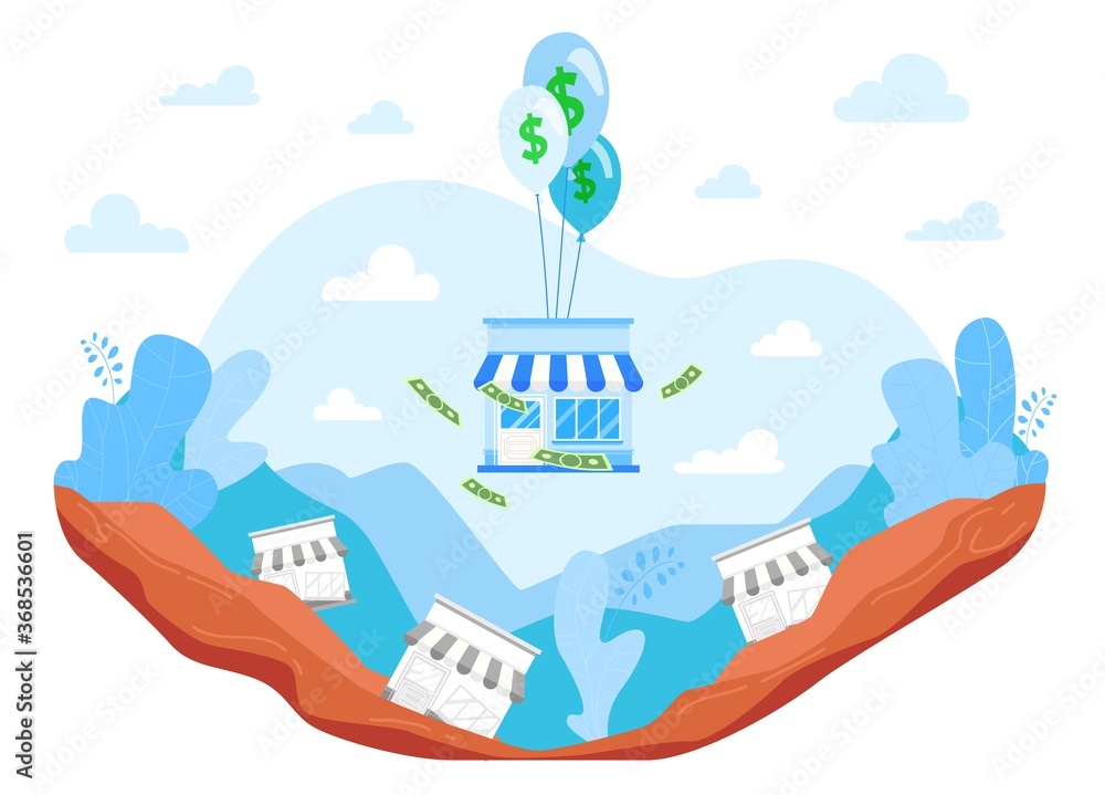 Small business support flat vector illustration. Cartoon business ...