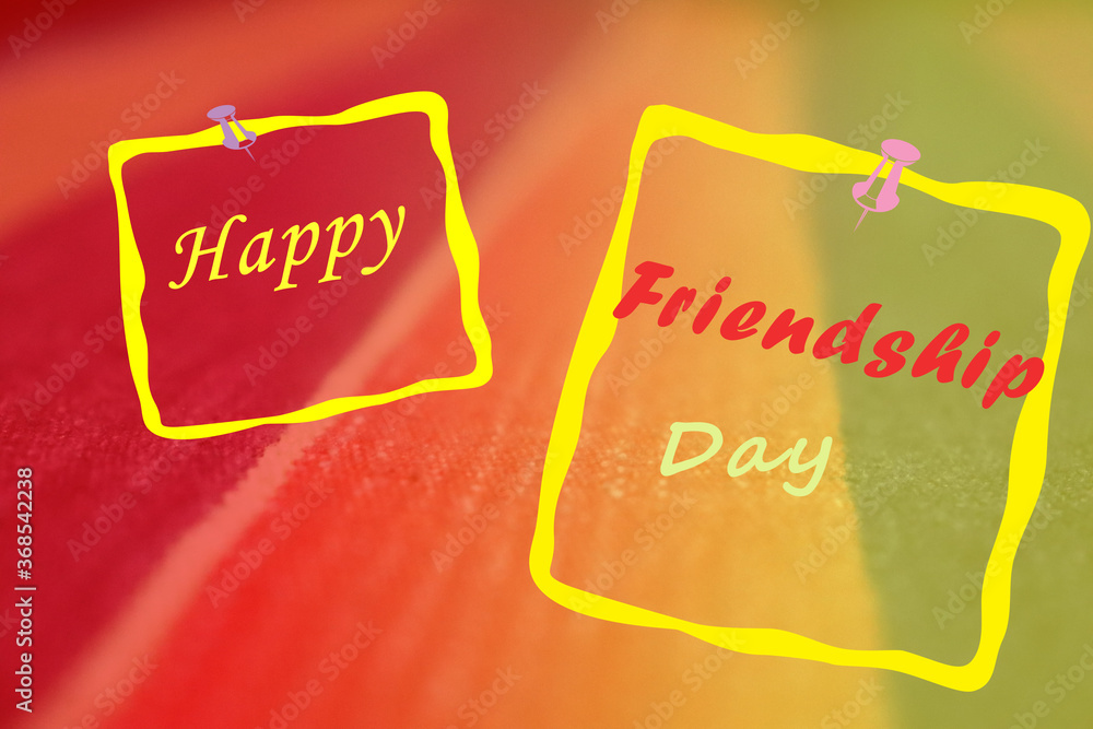 Happy friendship day wishes with good design like sticky Stock ...