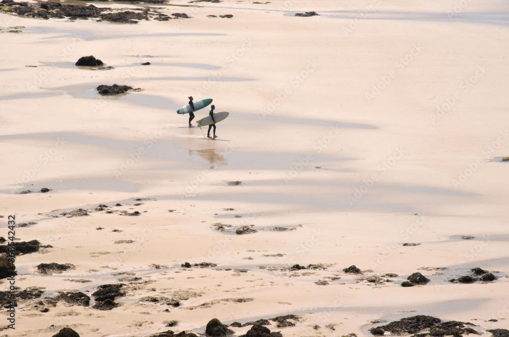 Surf, Baie des Trépassés, Pointe du Raz et du Van, Finistère, Bretagne ...
