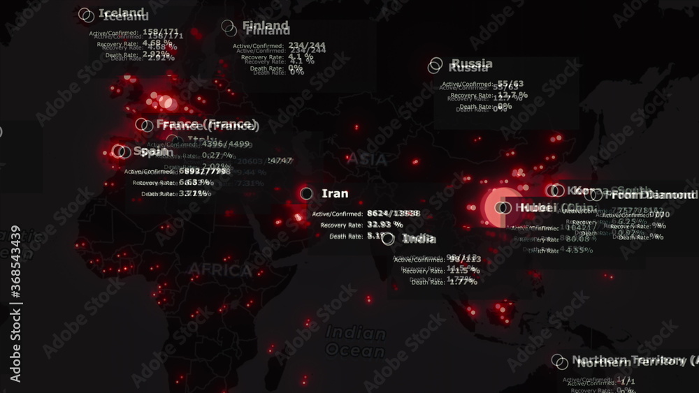 Animated world map of spreading coronavirus COVID 19 pandemic from ...
