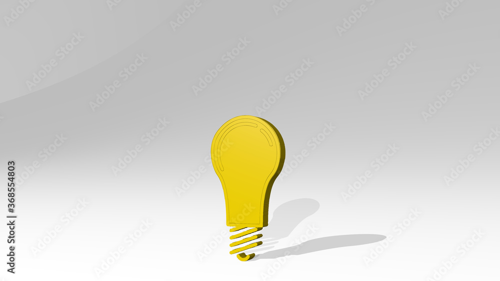 LIGHT BULB from a perspective on the wall. A thick sculpture made of ...