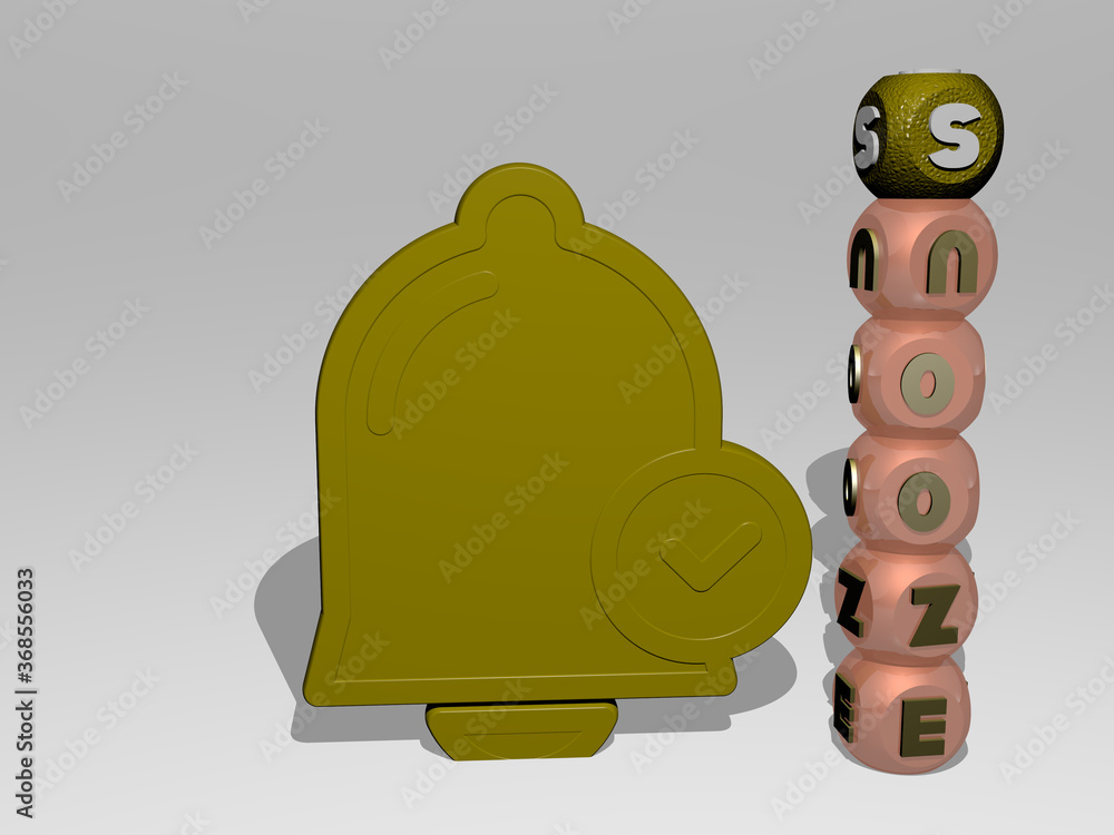 3D illustration of snooze graphics and text around the icon made by ...
