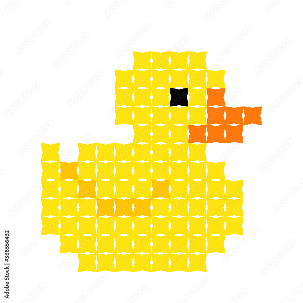 Duck pixel. baby duck patterns for stitches. Vector illustration of pixel art. Stock Vector ...