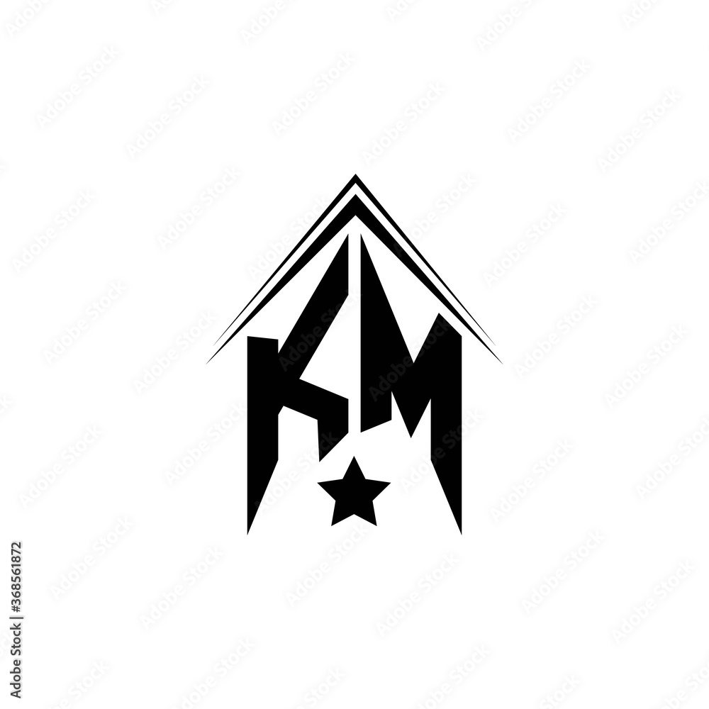 Initial KM logo design with Shape style, Logo business branding. Stock ...