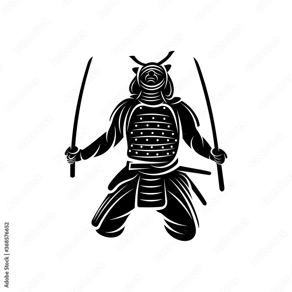 Samurai warrior Logo Design Vector. Silhouette of Samurai. Template ...