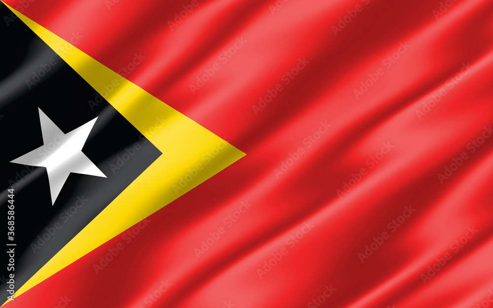Silk wavy flag of Timor Leste graphic. Wavy Timorese flag 3D ...
