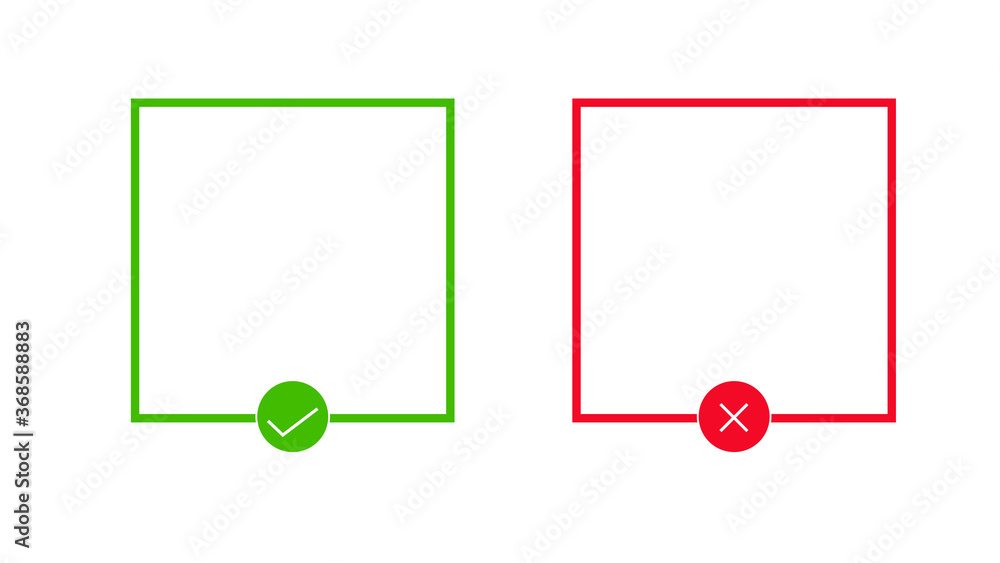 positive and negative box illustration on white background Stock ...