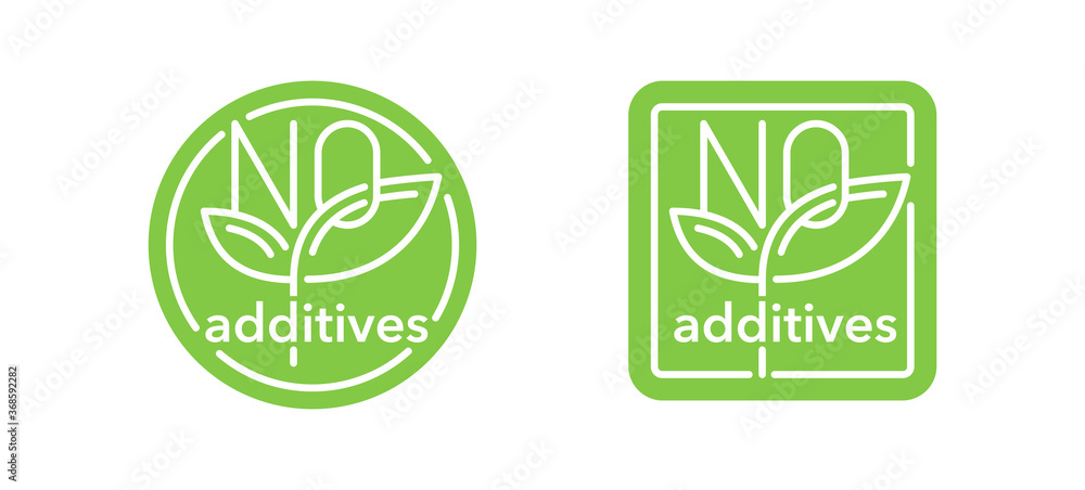 No additives sign for healthy natural food products label - vector ...