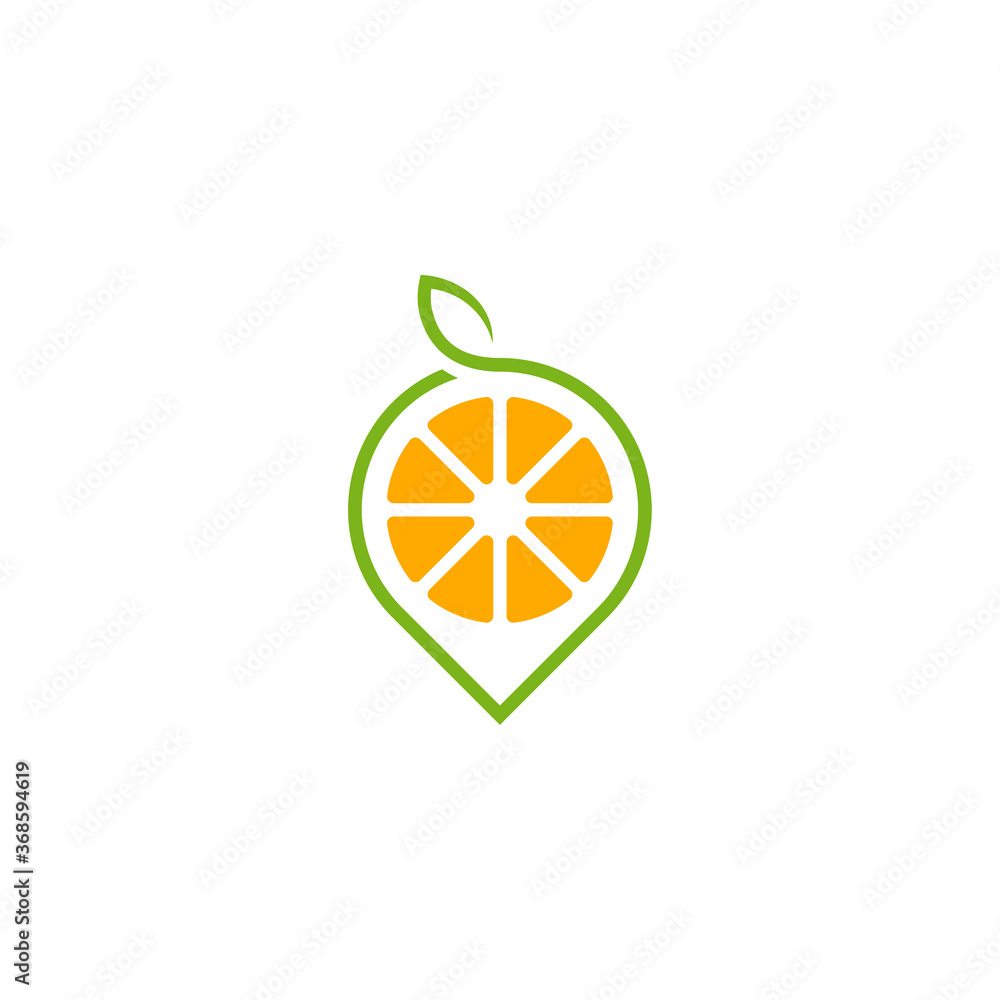 Point with Modern fresh orange logo vector illustration, Fresh Orange ...