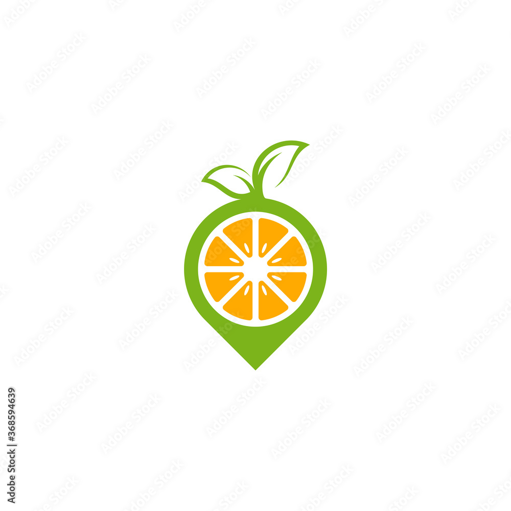 Point with Modern fresh orange logo vector illustration, Fresh Orange ...