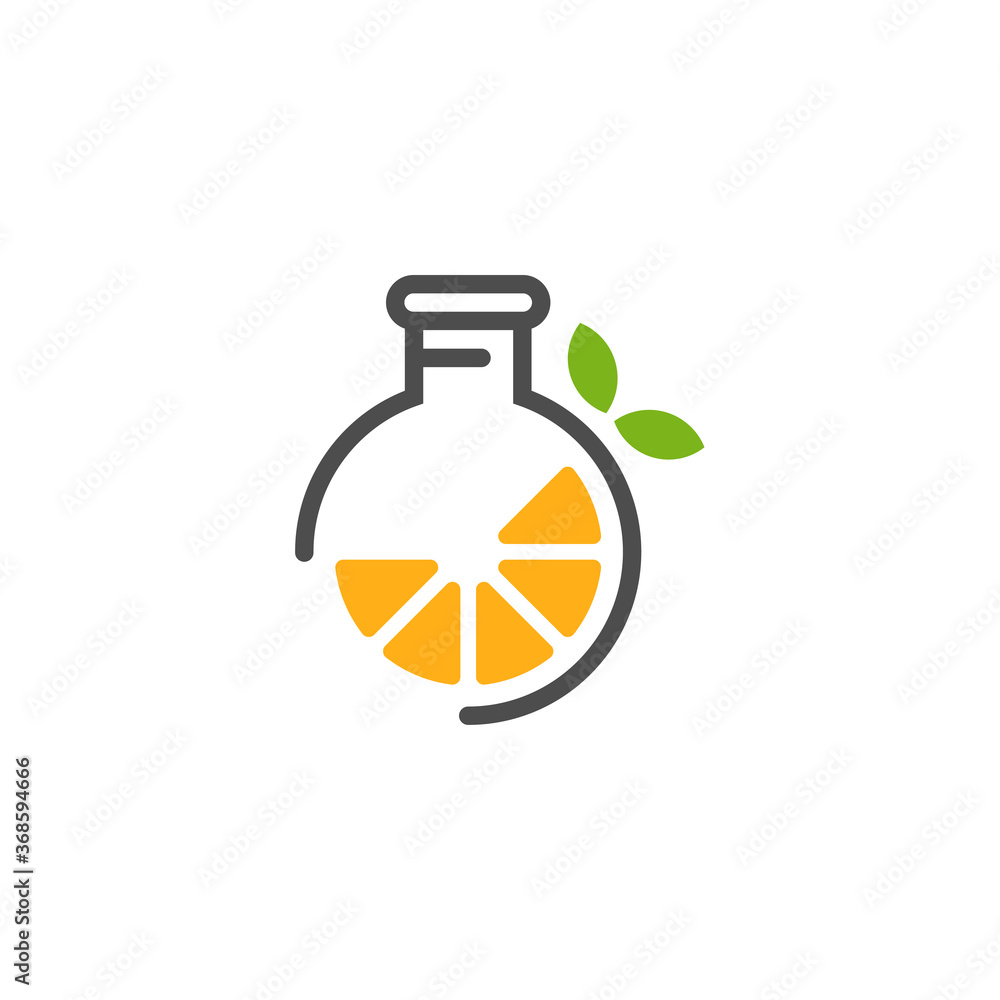 Lab with Modern fresh orange logo vector illustration, Fresh Orange ...