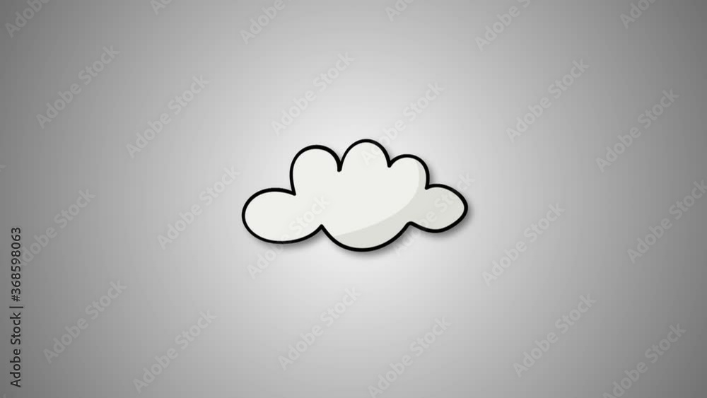 Cloud Cartoon Vector animation On White Background - Technology Objects ...