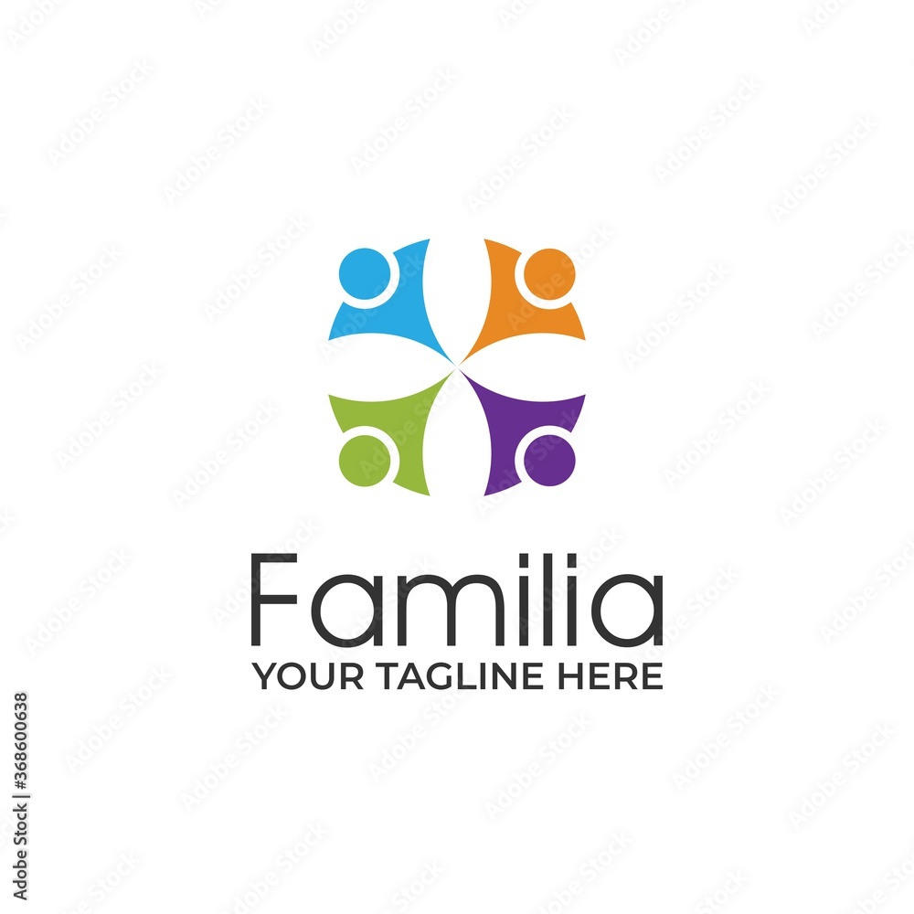 Familia/ Family Logo Colorfull Vector Images design. Stock Vector ...