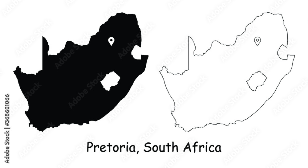 Pretoria, South Africa. Detailed Country Map with Location Pin on ...
