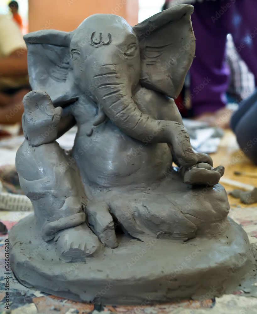 Eco friendly Ganesh/Ganpati idol or murti, Hand, home made eco Friendly ...