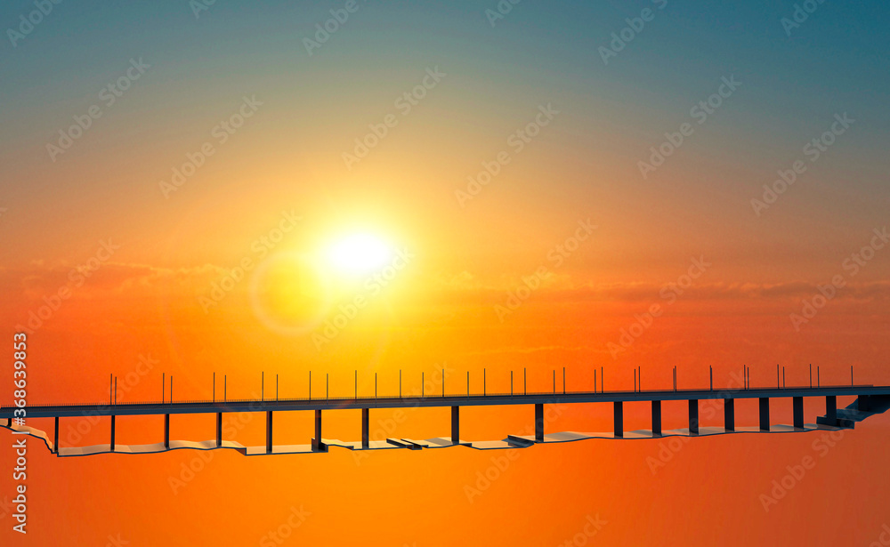 New project of the Genoa bridge, former Morandi bridge, section and ...