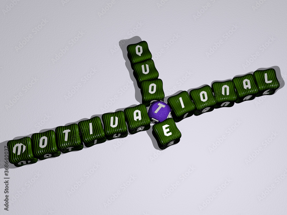 motivational quote combined by dice letters and color crossing for the ...