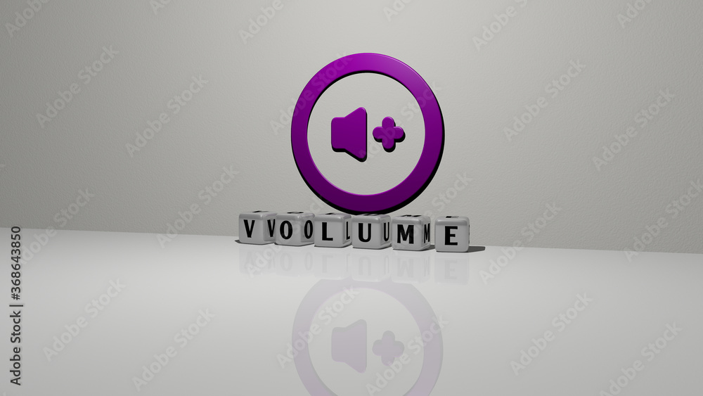 3D graphical image of VOLUME vertically along with text built by ...
