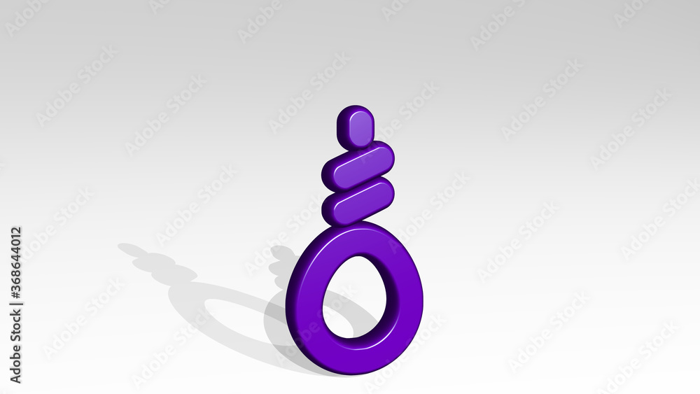 PUNISHMENT HANGING NOOSE stand with shadow. 3D illustration of metallic ...