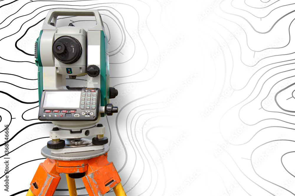 Surveyors Topography. Concept - creating a topographic plan. Total ...