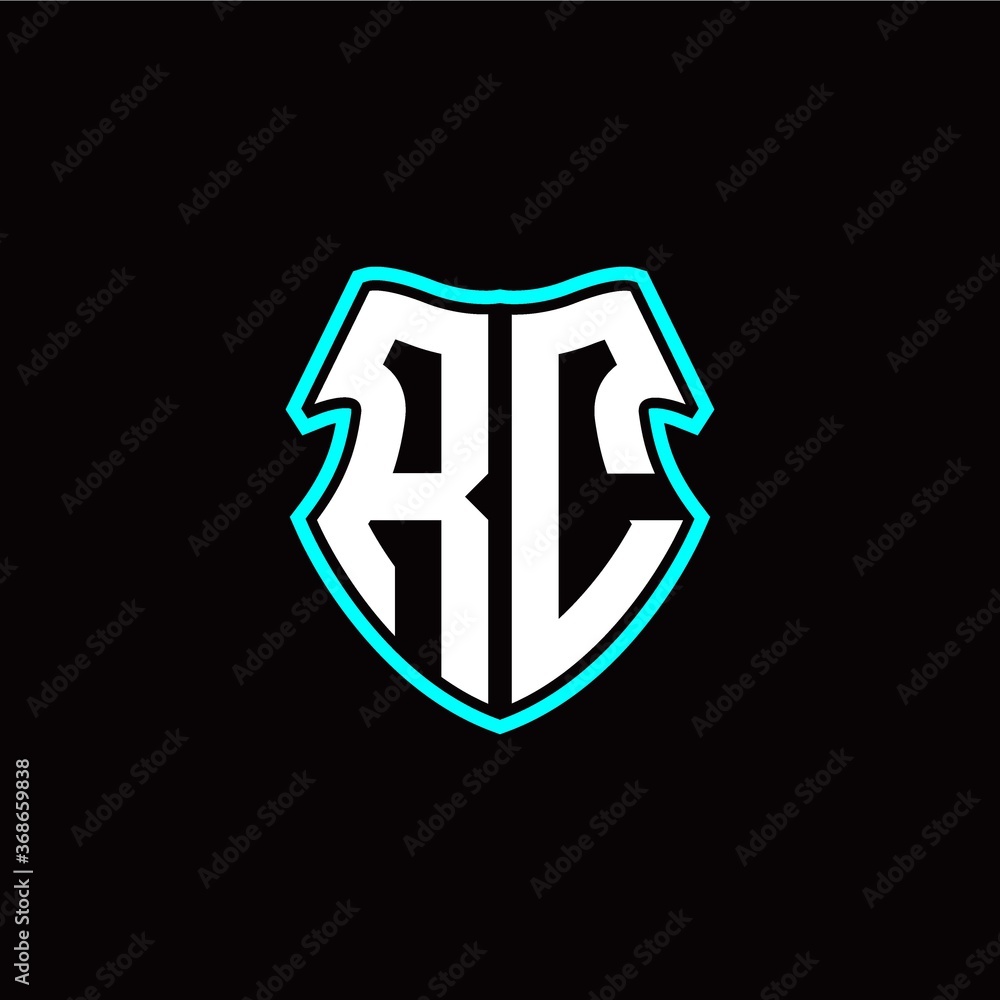 RC initial logo design with a shield shape Stock Vector | Adobe Stock