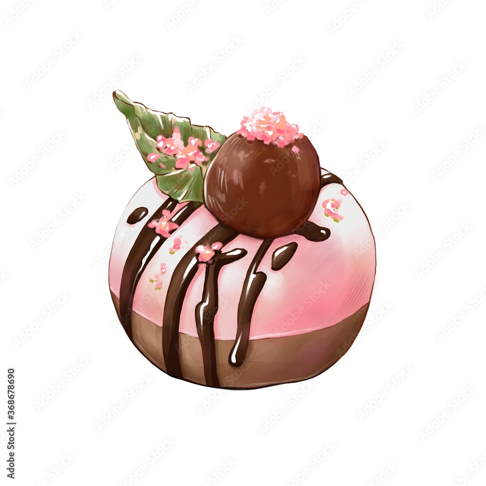 Sweet cake portion, Japanese dessert, Mousse cake, Procreate sketch ...